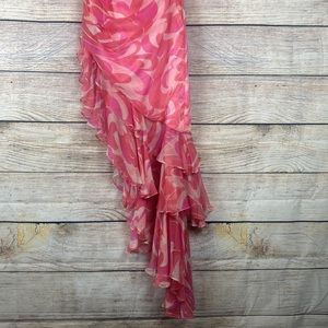 Xcite Prom | Dresses | Pink Asymmetrical Ruffle Strapless Silk Dress ...